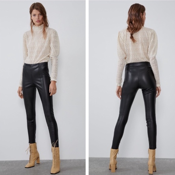 Zara Faux Leather Leggingsnull